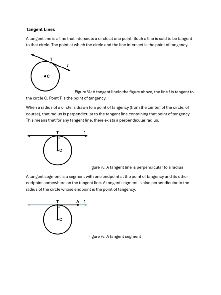 Tangent-Lines | PDF | Circle | Tangent