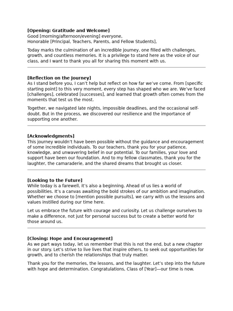 Valedictory Speech | PDF