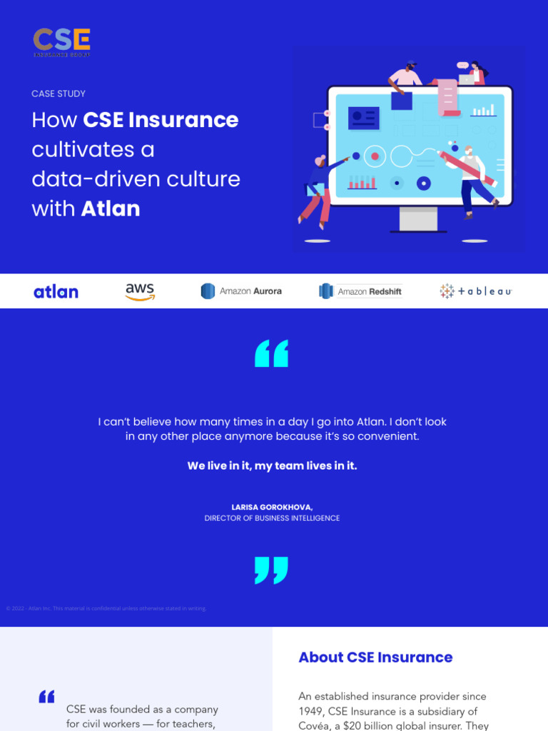 Atlan + CSE Insurance Case Study | PDF | Business Intelligence | Data