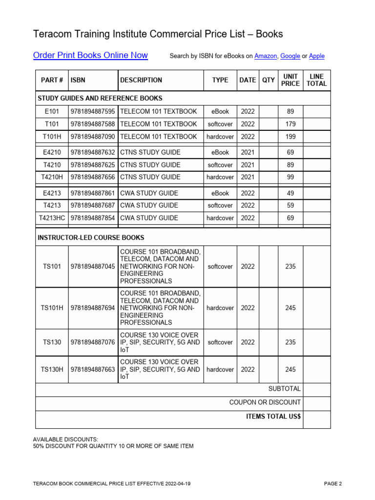 Teracom Book Pricelist | PDF | Payments | Pay Pal