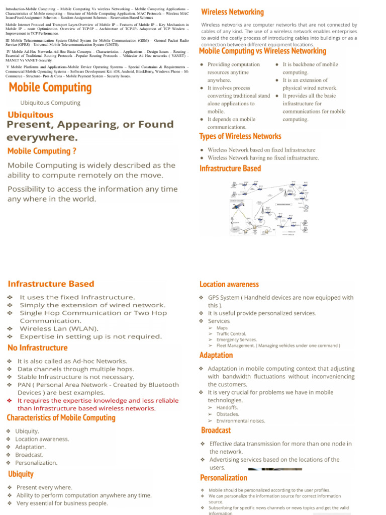 Mobile Computing & Networking Guide | PDF