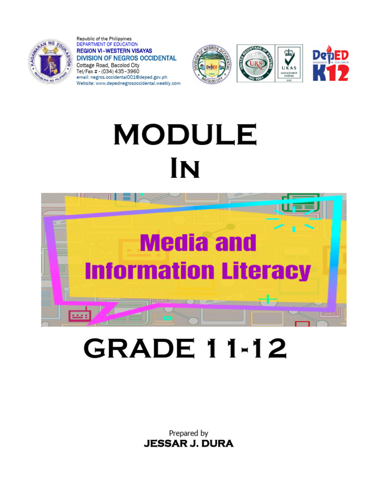 SHS - MELC Module - Media and Information Literacy - Q1 Wk3 - Discuss Responsible Use of Media ...