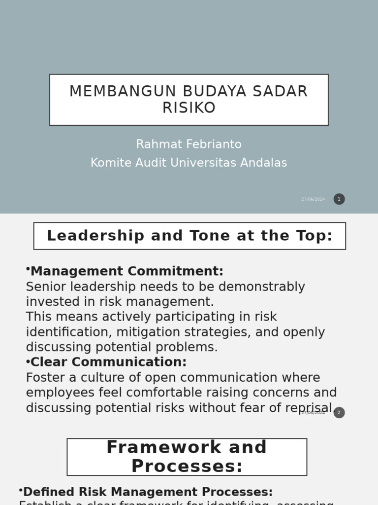 Membangun Budaya Sadar Risiko | PDF | Risk | Risk Management