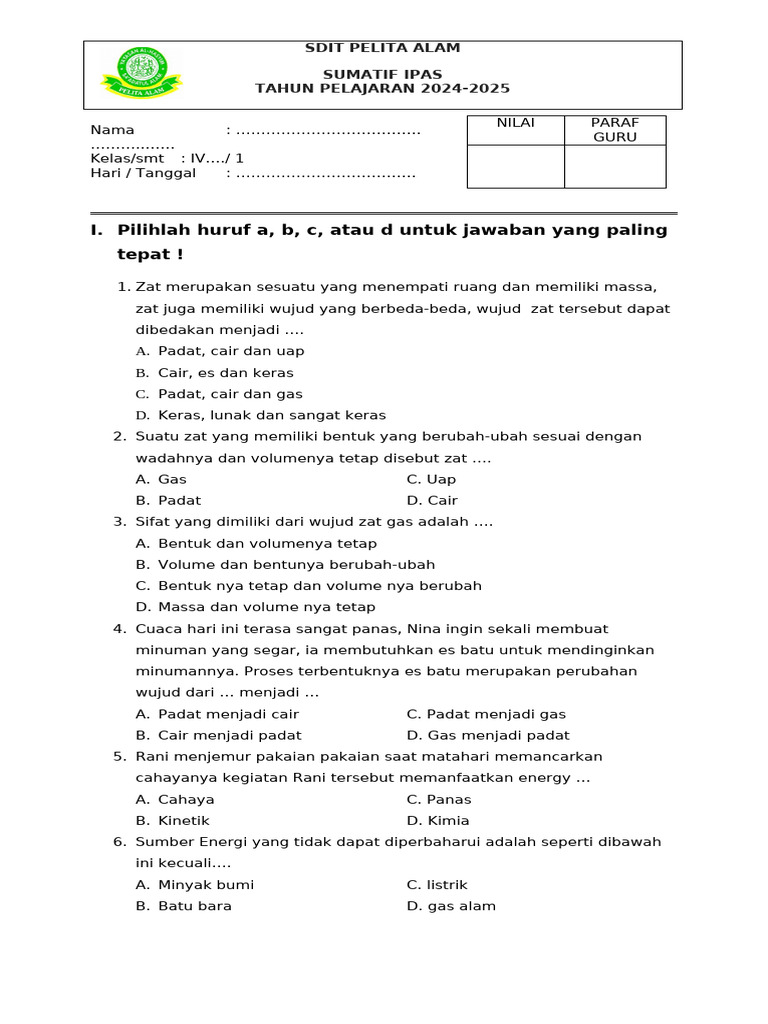 PH 1 IPAS smst 1 | PDF