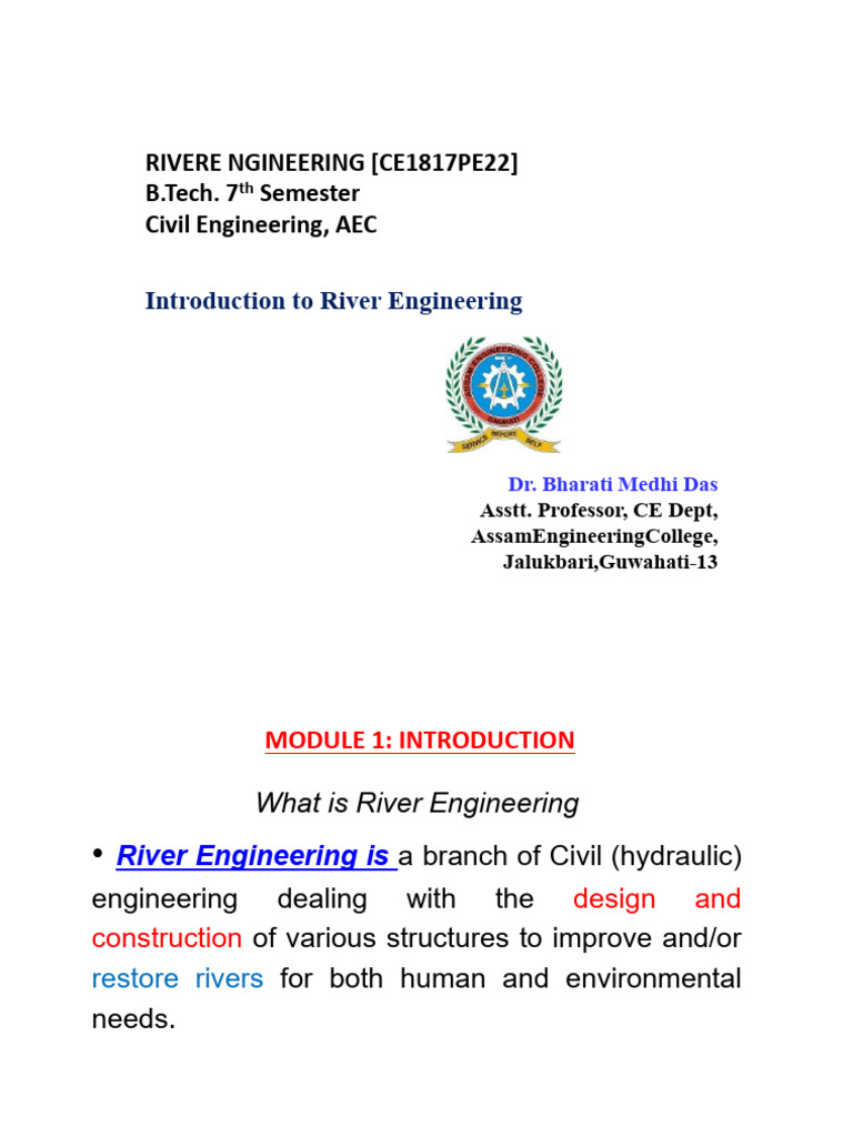 M1 Introduction To River Engineering | PDF | River | Drainage Basin