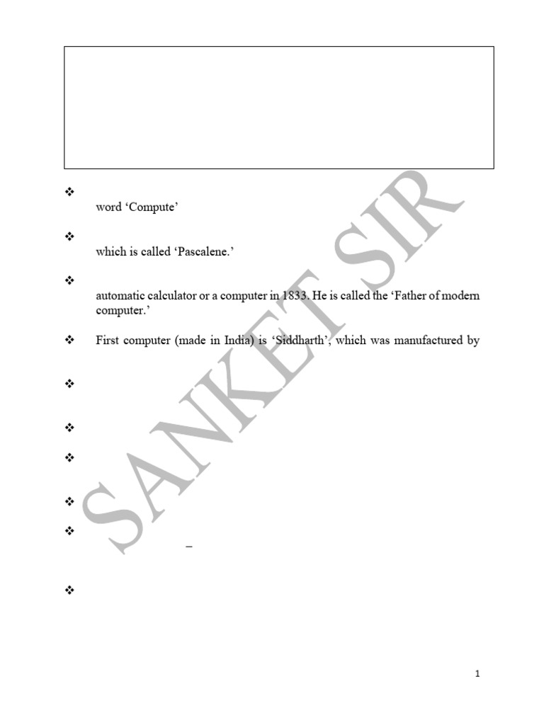 Basics of Compuer BPSC (Sanket Sir) | PDF | Computer Data Storage | Byte