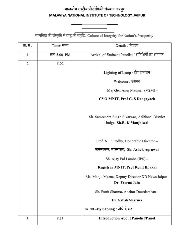 Panel Discussion Schedule 1 | PDF