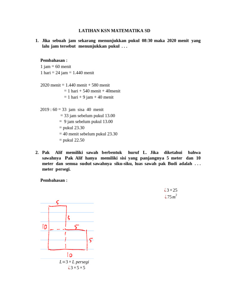 LATIHAN KSN SD | PDF