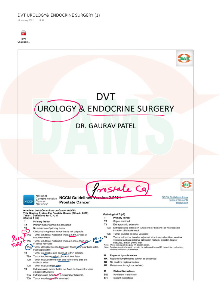 DVT Urology & Endocrine Surgery | PDF
