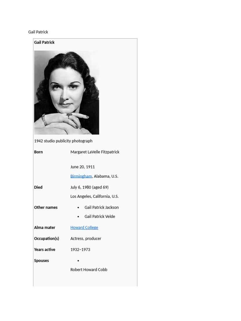 Gail Patrick | PDF