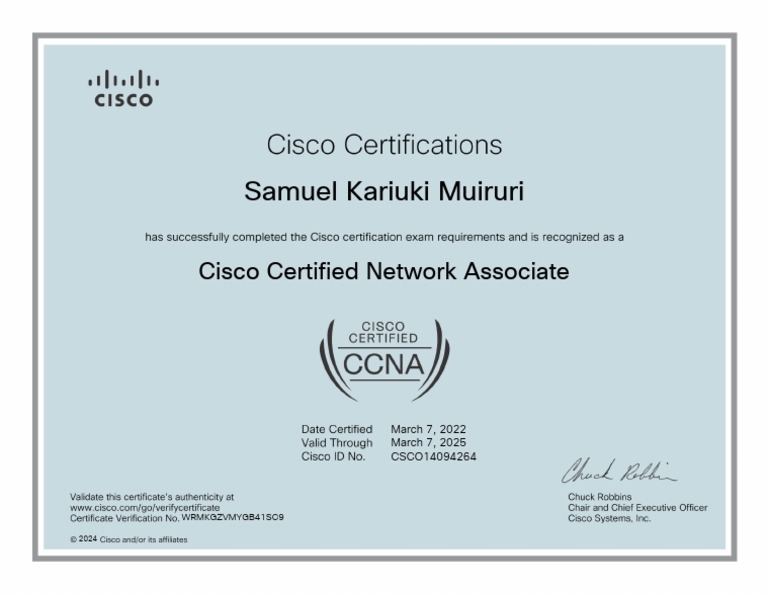 Cisco Certified Network Associate Certificate | PDF
