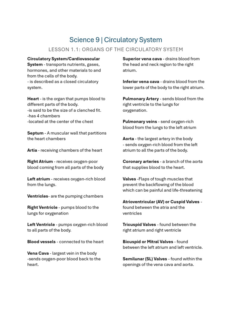 Science-9 | PDF | Atrium (Heart) | Heart