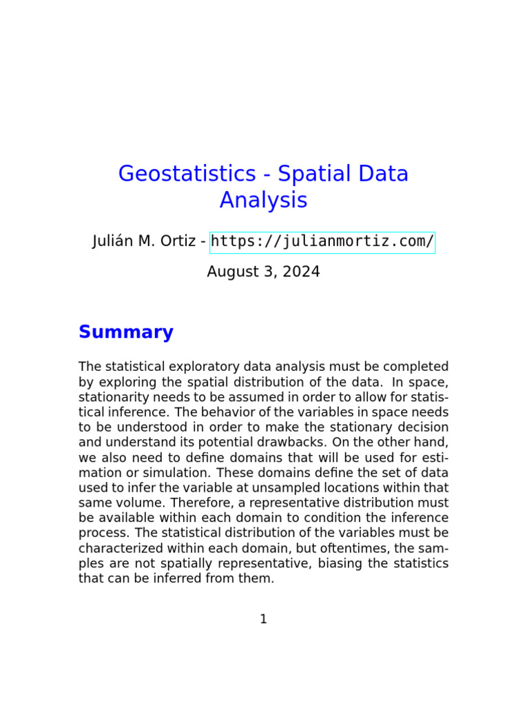 04-Geostatistics Spatial Data Analysis | PDF | Statistics | Sampling (Statistics)