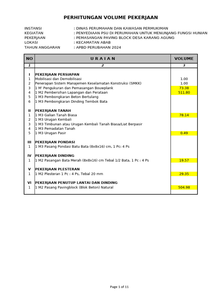 HPS Paving Block Polindes Desa Panta Dewa Paving Tebal 6cm Fix | PDF