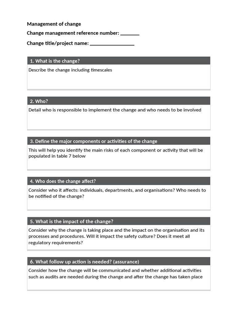 MOC Form | PDF