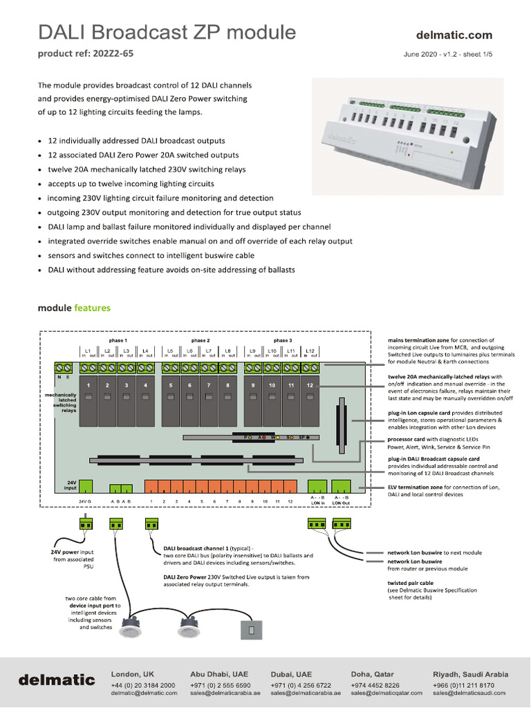 DALI Broadcast ZP module | PDF