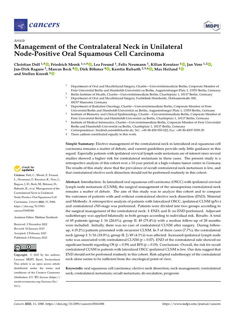 34.doll Et Al. (2023) Management of The Contralateral Neck in ...