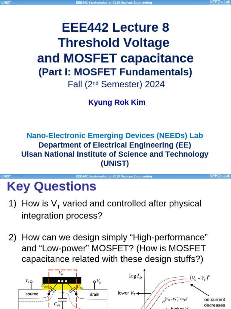 EE442_Lec8_2024 | PDF | Mosfet | Semiconductors