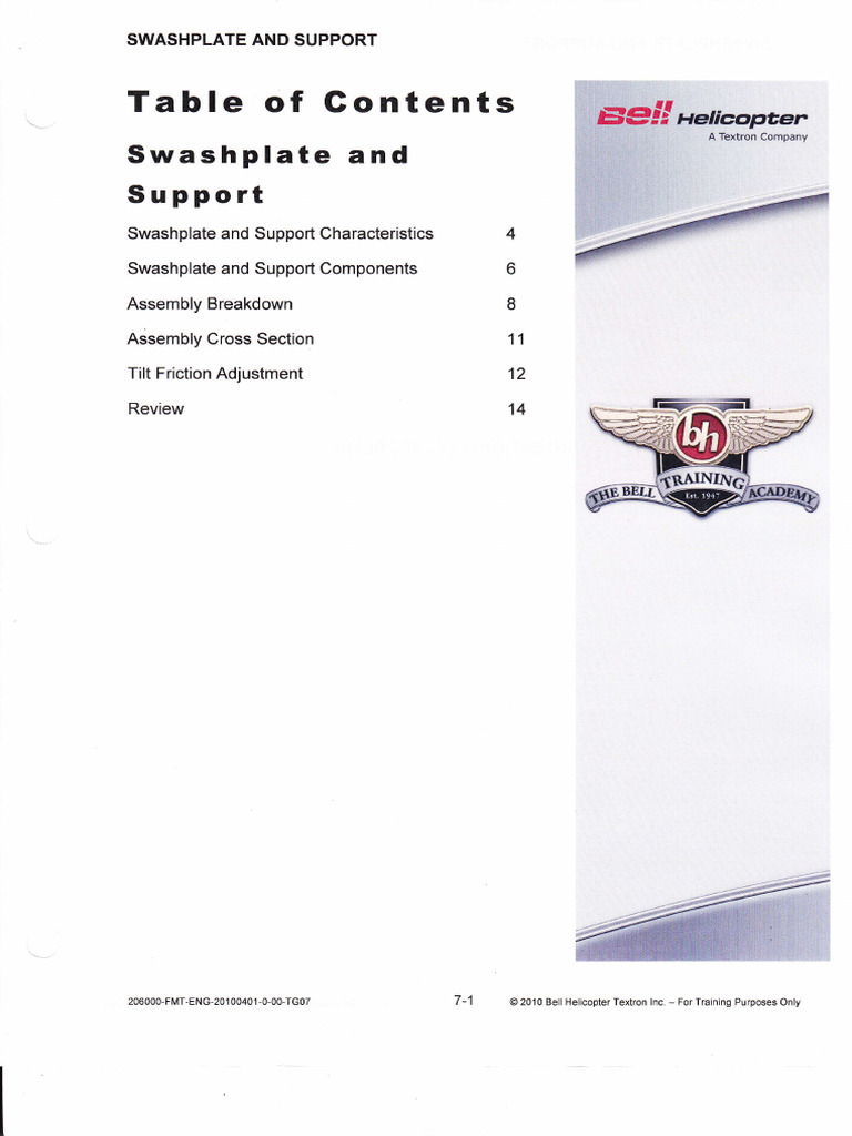 Swashplate Assembly Overview and Guide | PDF | Bearing (Mechanical) | Helicopter Rotor
