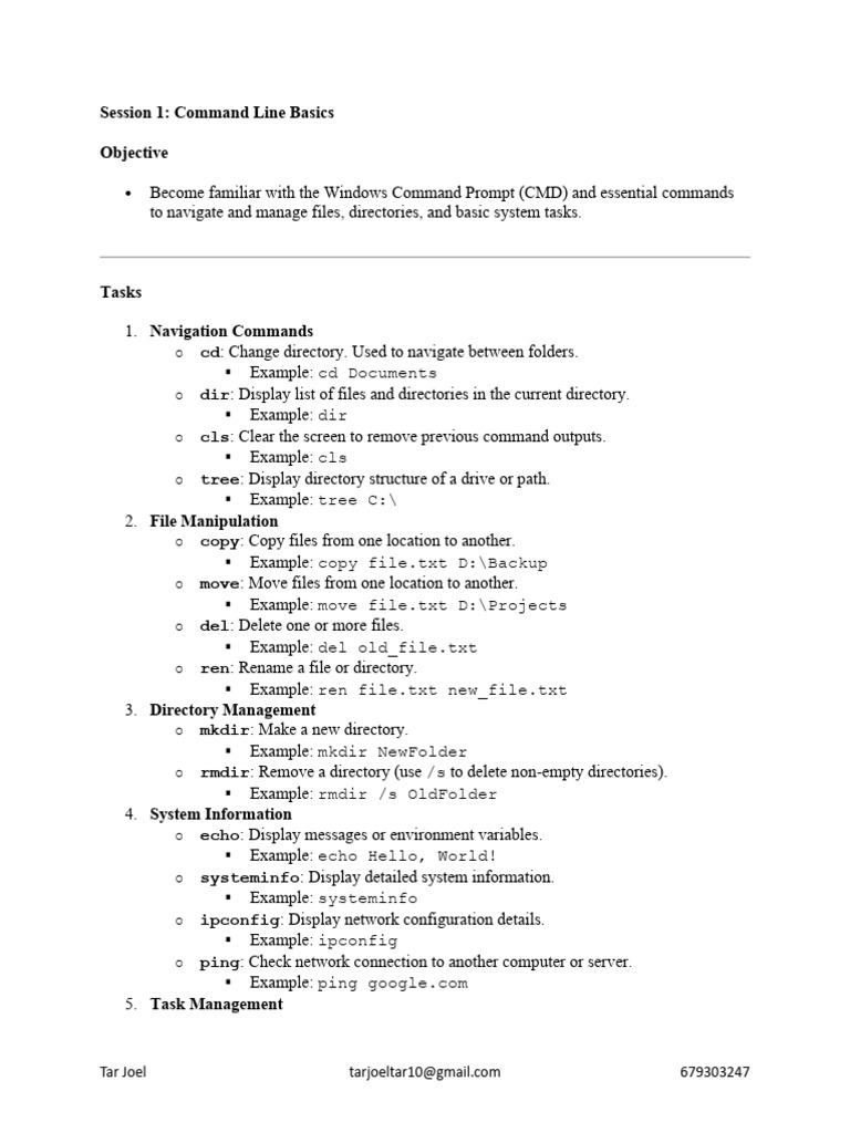Lab Session 1 Command Line Basics | PDF | Computer File | Directory (Computing)