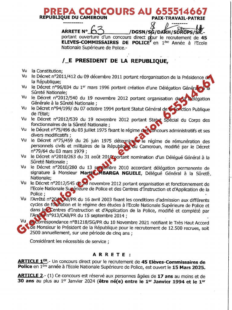 Concours Police Ecpd 2025 | PDF