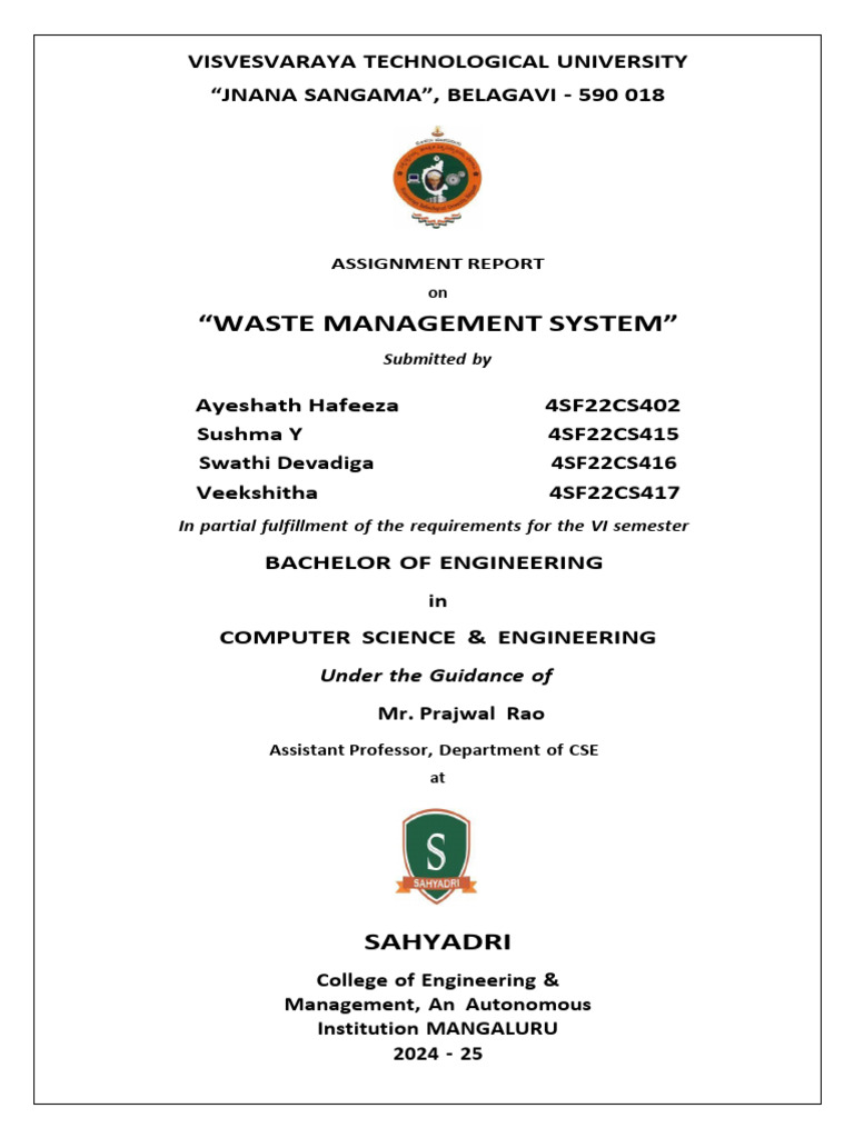 SE ASSIGNMENT FINAL | PDF | Waste Management | Waste