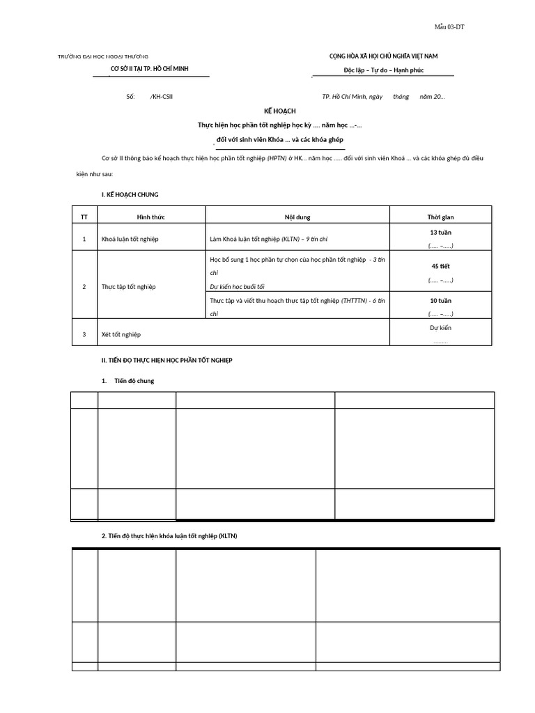 Mau 03-DT. Ke hoach thuc hien HPTN | PDF