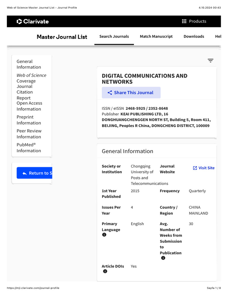 Web of Science Master Journal List 2024 | PDF | Scholarly Communication ...