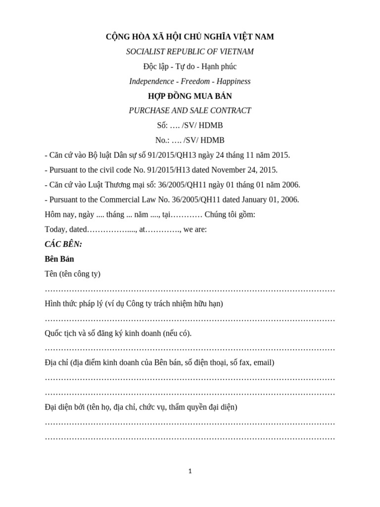 Hop Dong Mua Ban VH BB | PDF