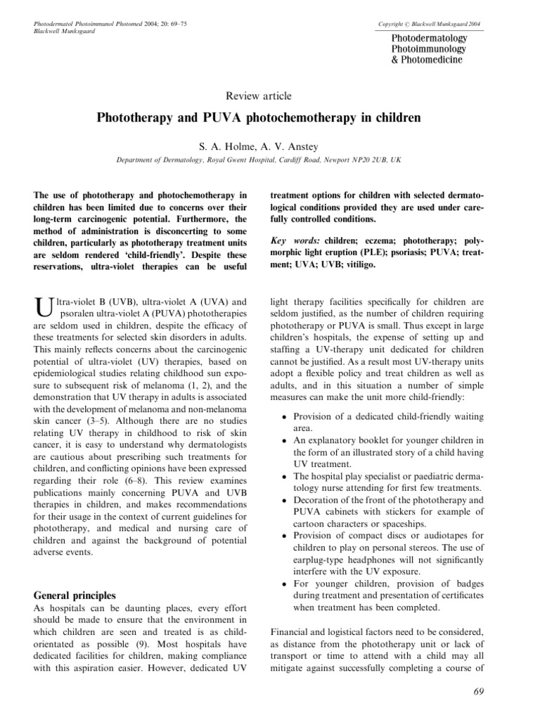 Phototherapy in Children | PDF | Ultraviolet | Dermatitis