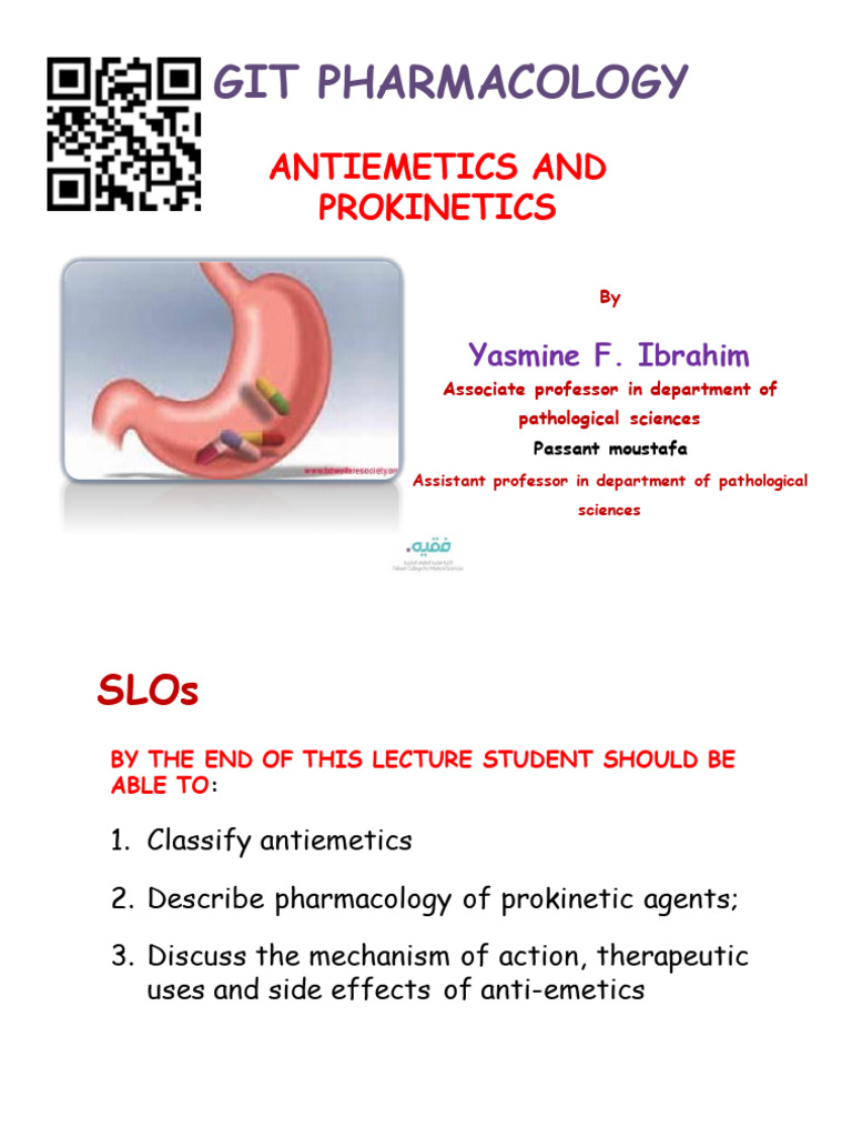 Antiemetics and Prokinetics Overview | PDF | Nausea | Clinical Medicine