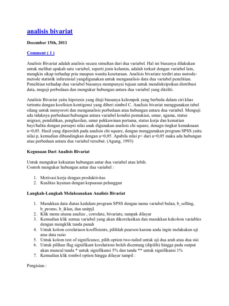 Analisis Bivariat | PDF