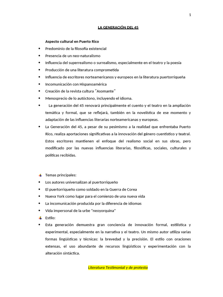 Literatura de la Generación del 45 en PR | PDF | Surrealismo | Puerto Rico