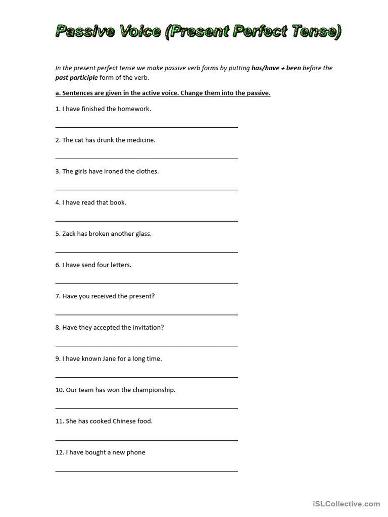 Passive Voice - Present Perfect Tense | PDF
