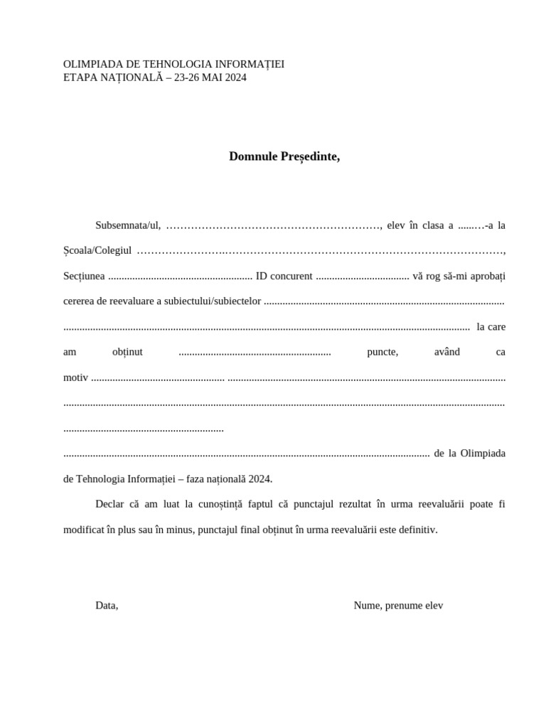 MODEL-DE-CERERE-PENTRU-CONTESTATIE | PDF