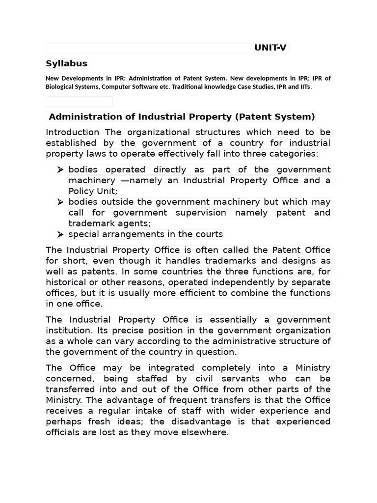 UNIT-5 | PDF | Trademark | Patent
