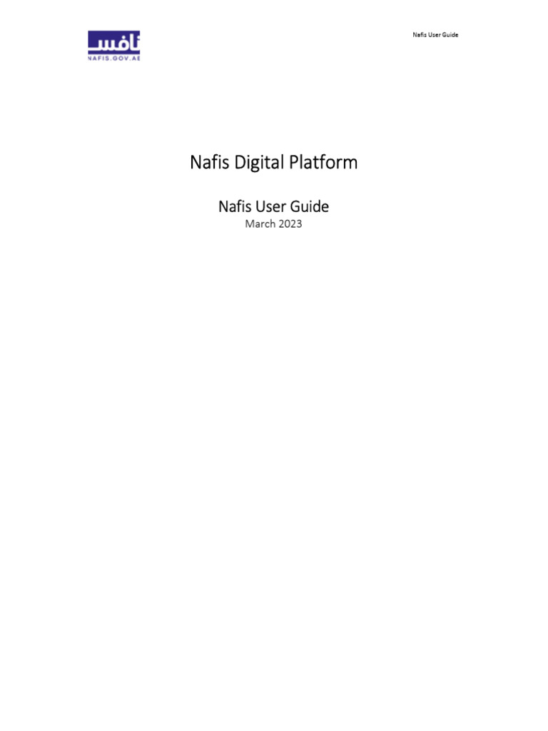 Nafis User Onboarding User Guide EN | PDF | Faq | Computing