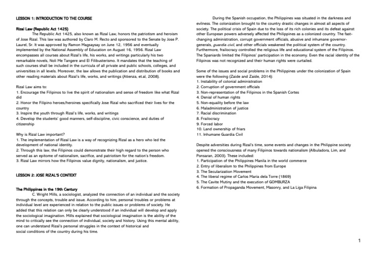 LESSON-1-2-RIZAL (1) | PDF | Philippines