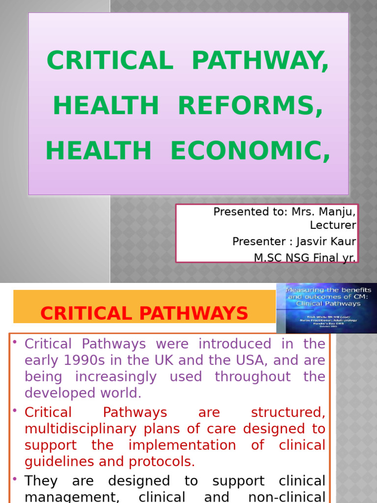 Critical Pathway, Health Reforms, Health Economic | PDF | Universal ...