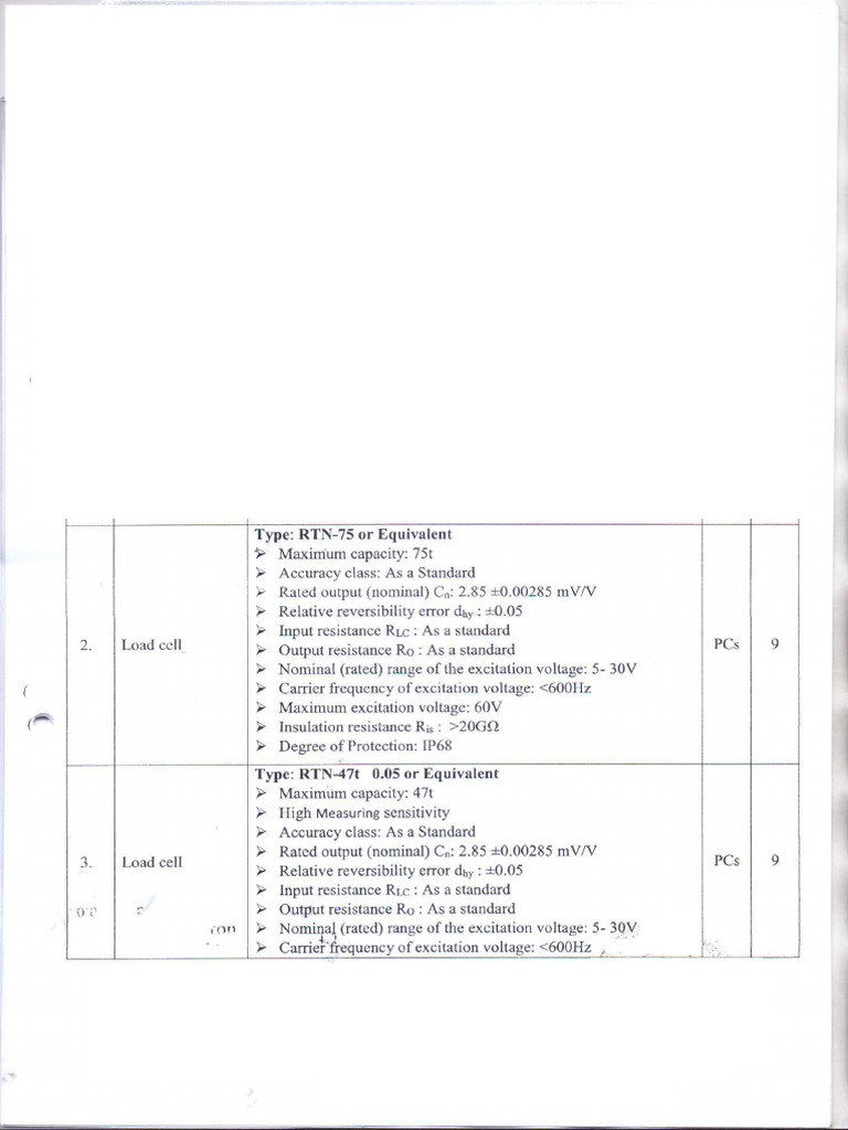Load Cell Tender No. MCF - Re-26. 2024 3 | PDF