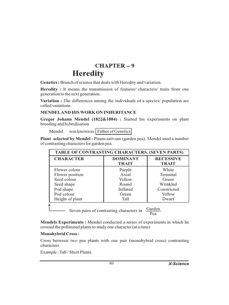 Mendel's Genetics: Heredity & Evolution | PDF | Sex | Dominance (Genetics)