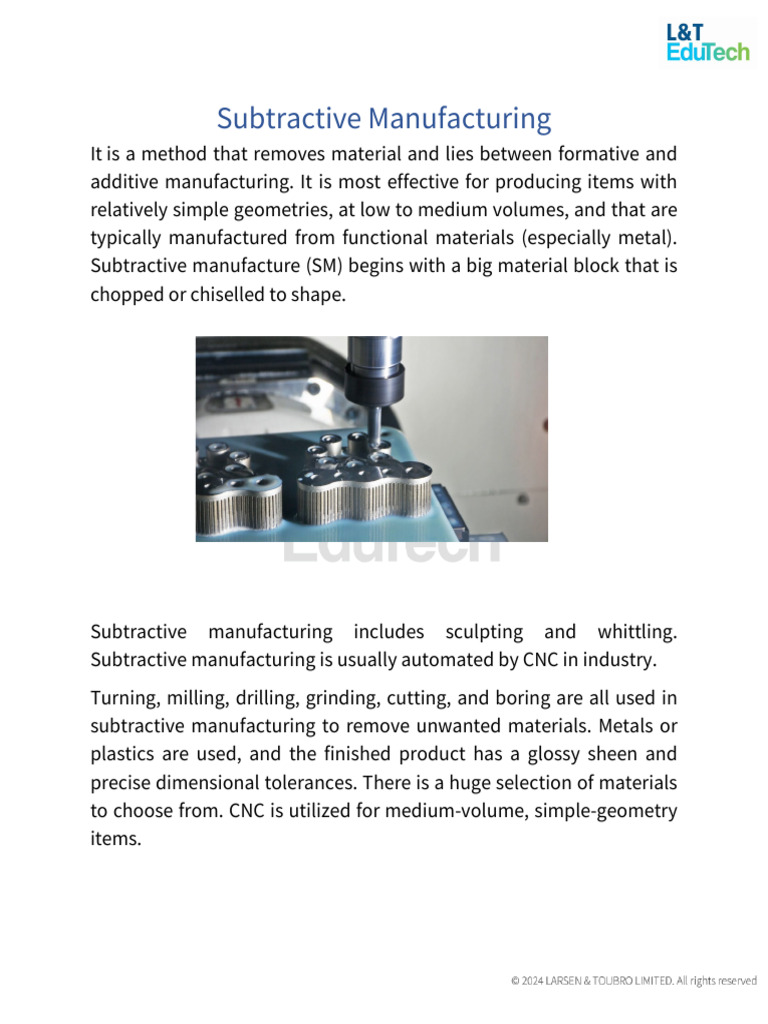 Subtractive Manufacturing | PDF