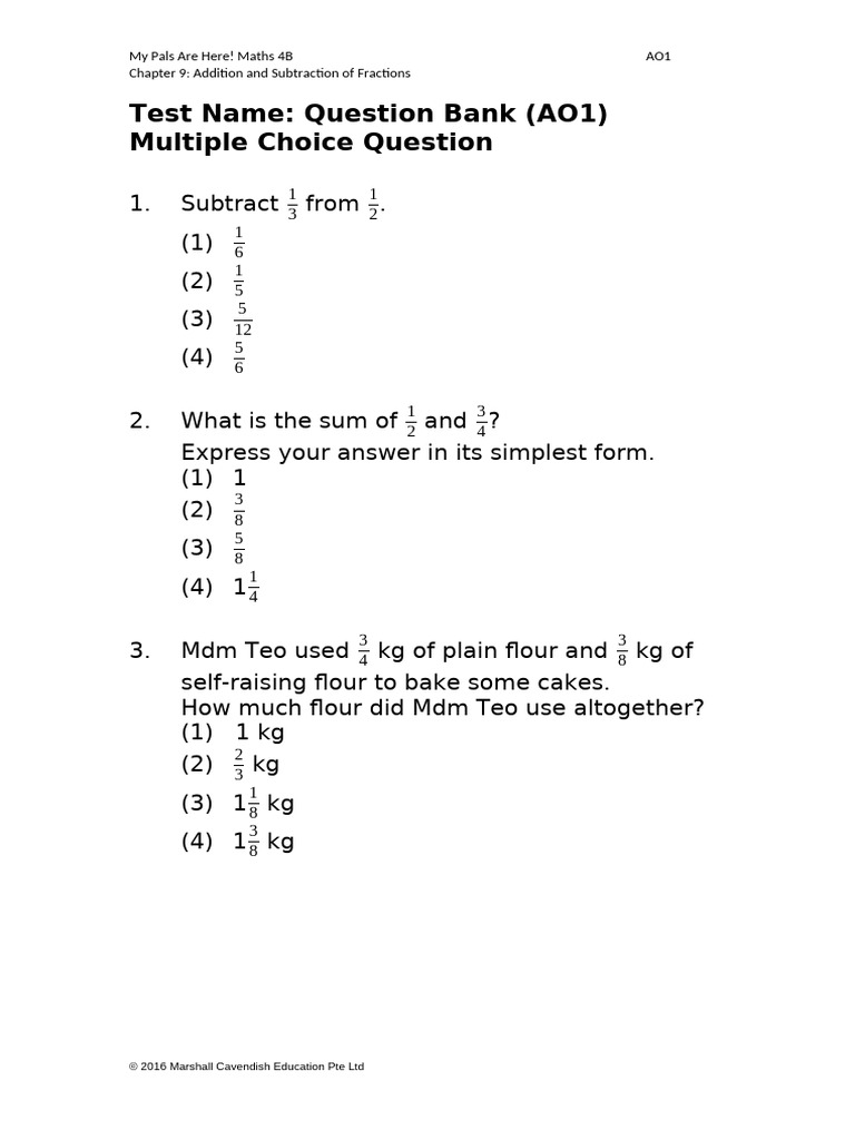 60 MPAH 4B 09 Question Bank AO1 | PDF | Numbers | Division (Mathematics)