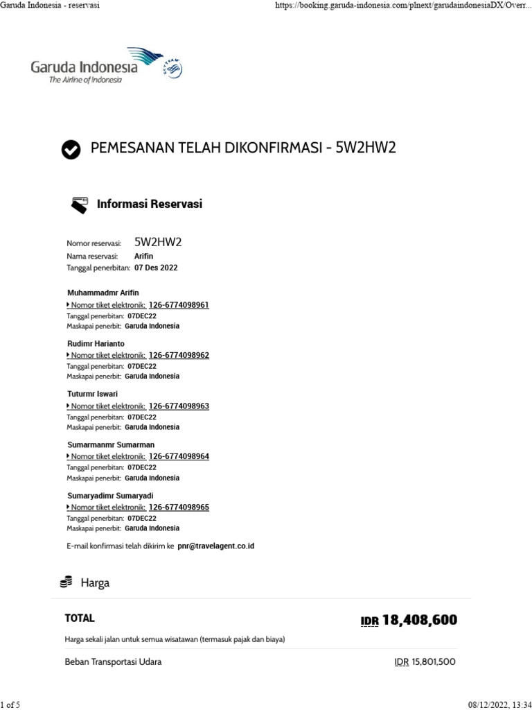 Garuda Indonesia - 5W2HW2 | PDF