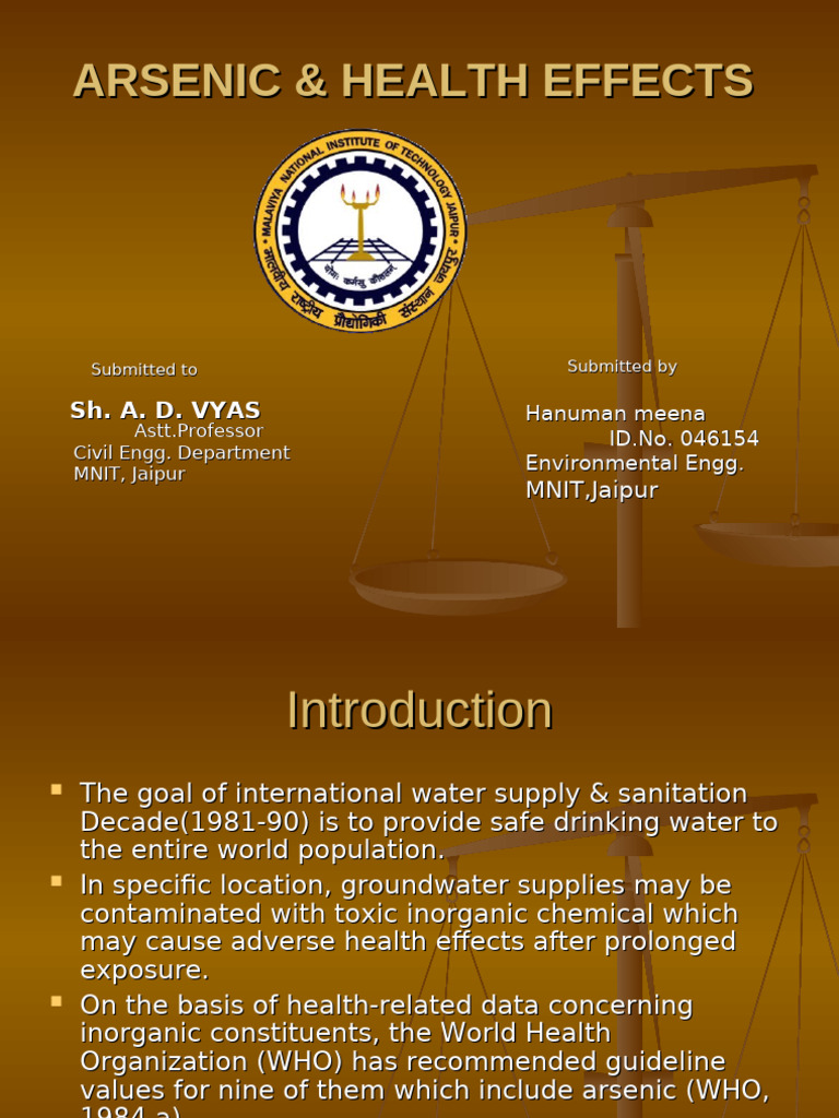 Arsenic Health Effects and Guidelines | PDF | Arsenic | Water