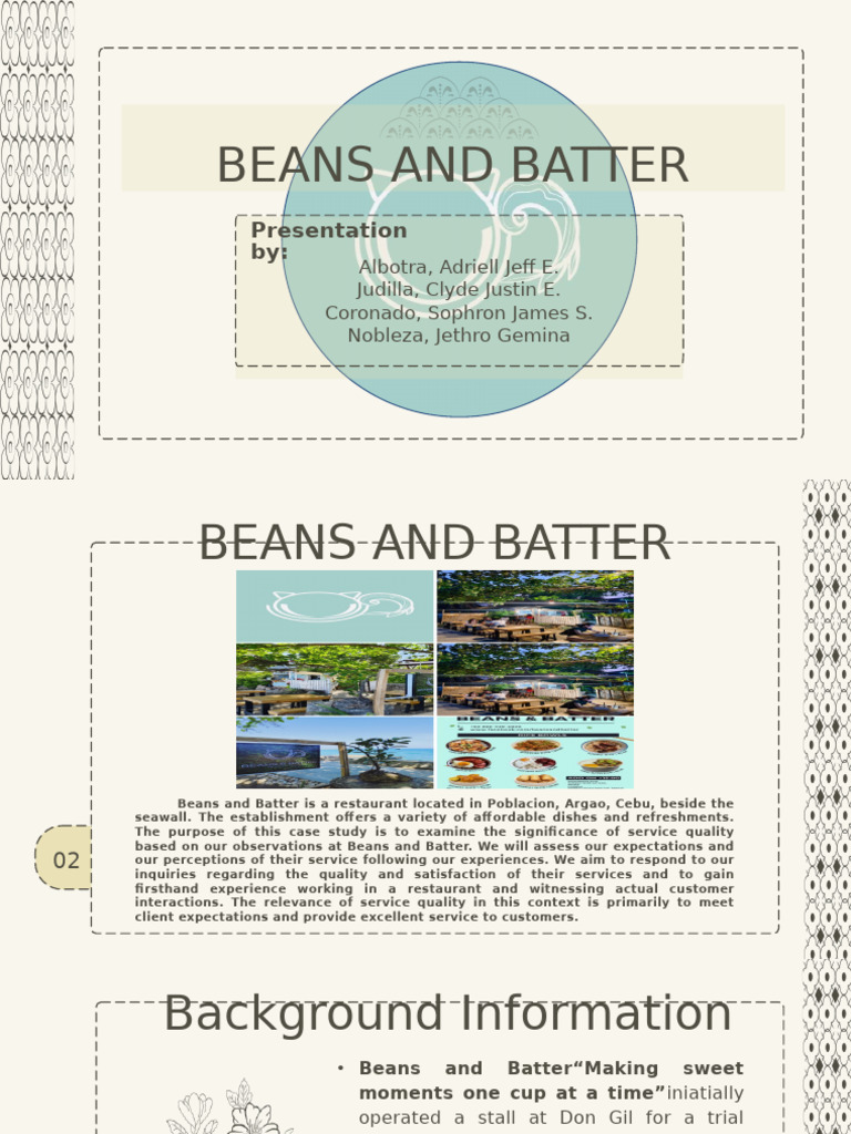 BEANS & BATTER(Presentation) | PDF | Restaurants | Human Communication