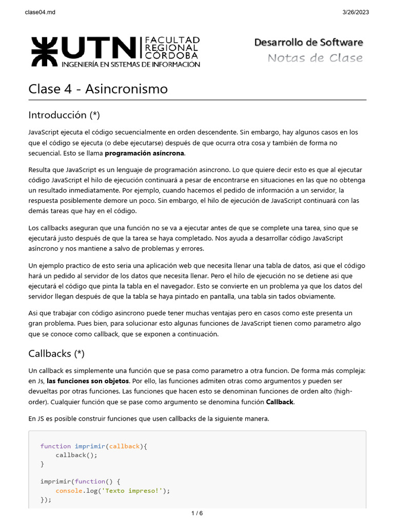 Clase 04 | PDF | Script Java | Devolución de llamada (programación de computadora)