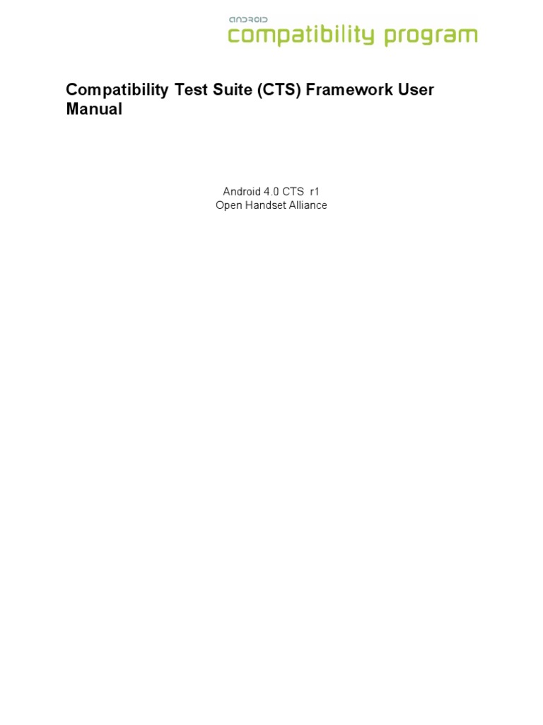 Android Cts Manual r4 | PDF | Android (Operating System) | Application ...