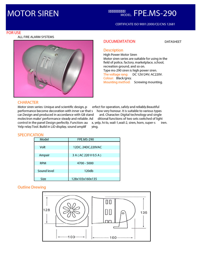 Motor Siren ms-290 | PDF