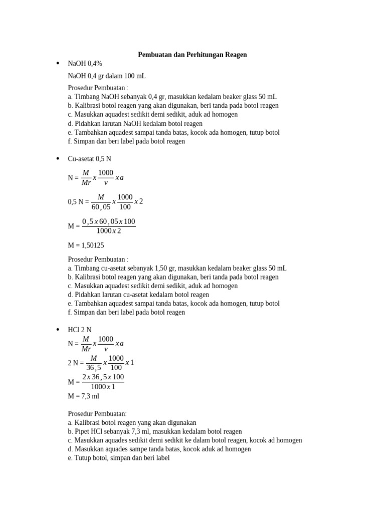 Pembuatan_dan_Perhitungan_Reagen[1] | PDF